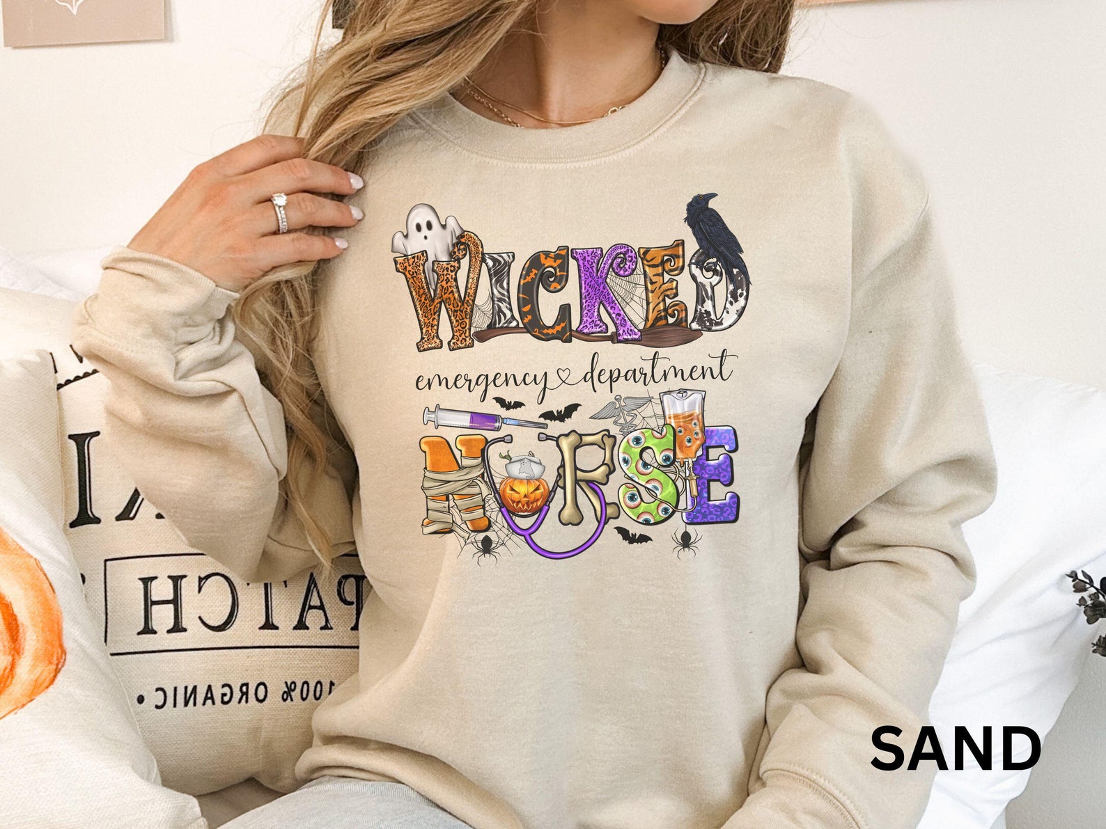 Halloween Wicked Emergency Department Nurse Sweatshirt. Cute ER ED ...