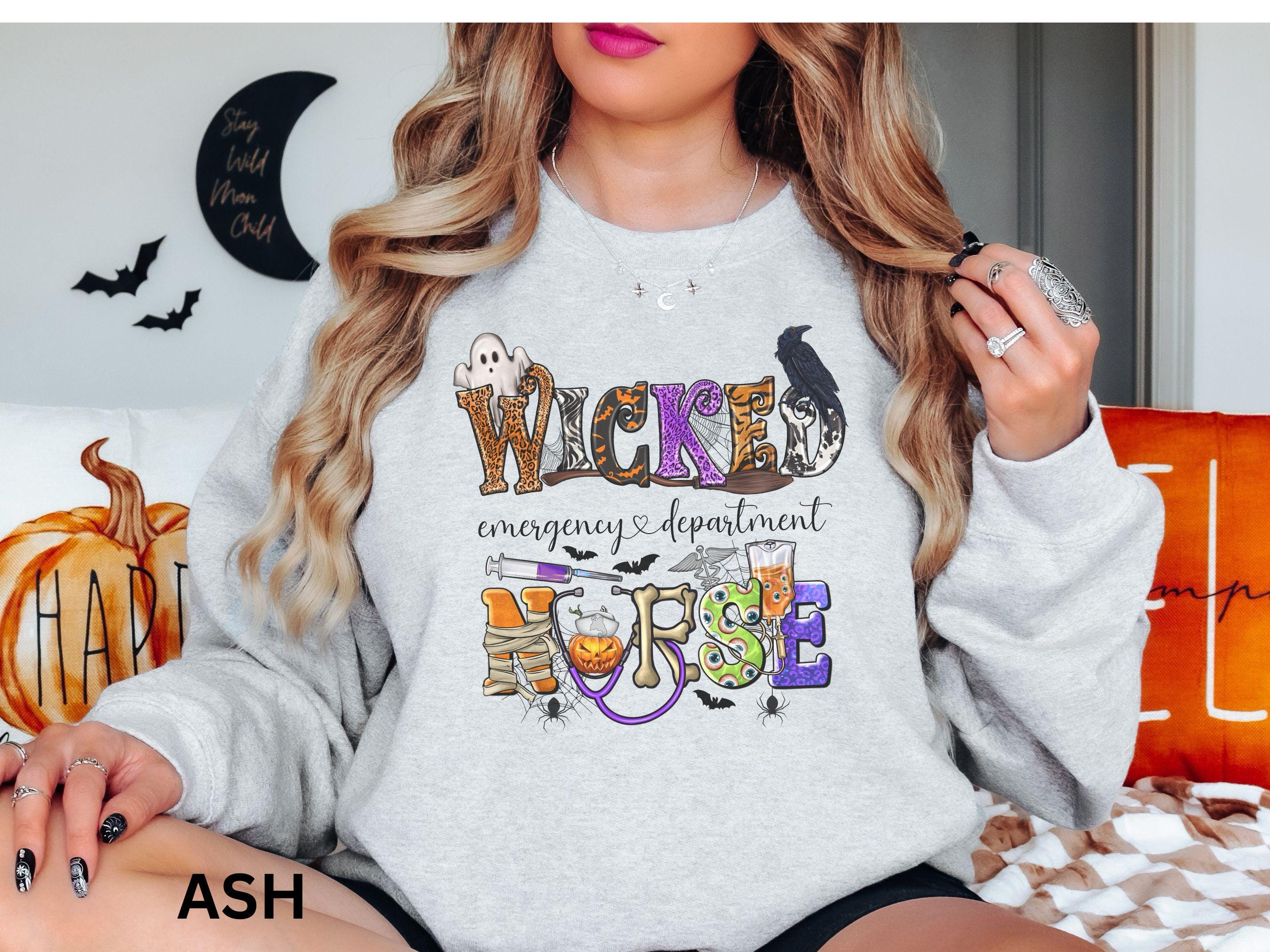 Halloween Wicked Emergency Department Nurse Sweatshirt. Cute ER ED ...