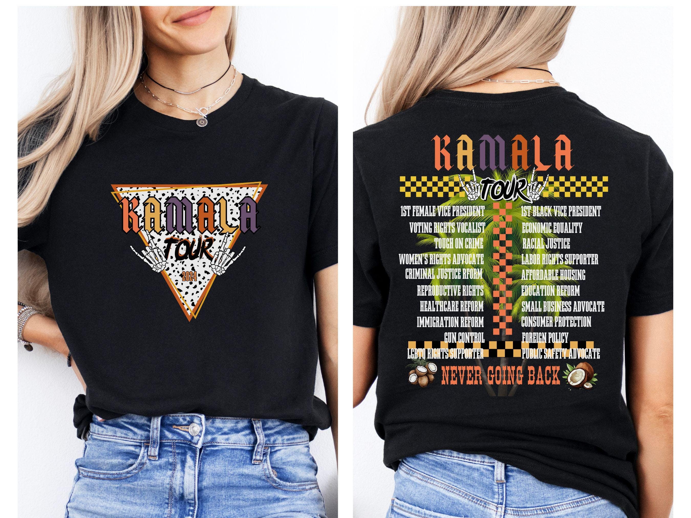 Kamala Rock Tour T-shirt. for the People Women's Rights Childless Cat ...