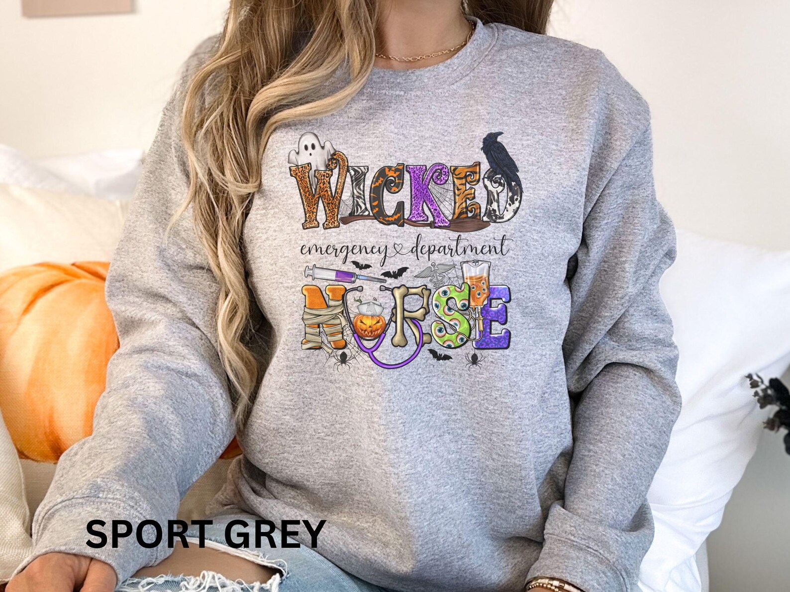 Halloween Wicked Emergency Department Nurse Sweatshirt. Cute ER ED ...