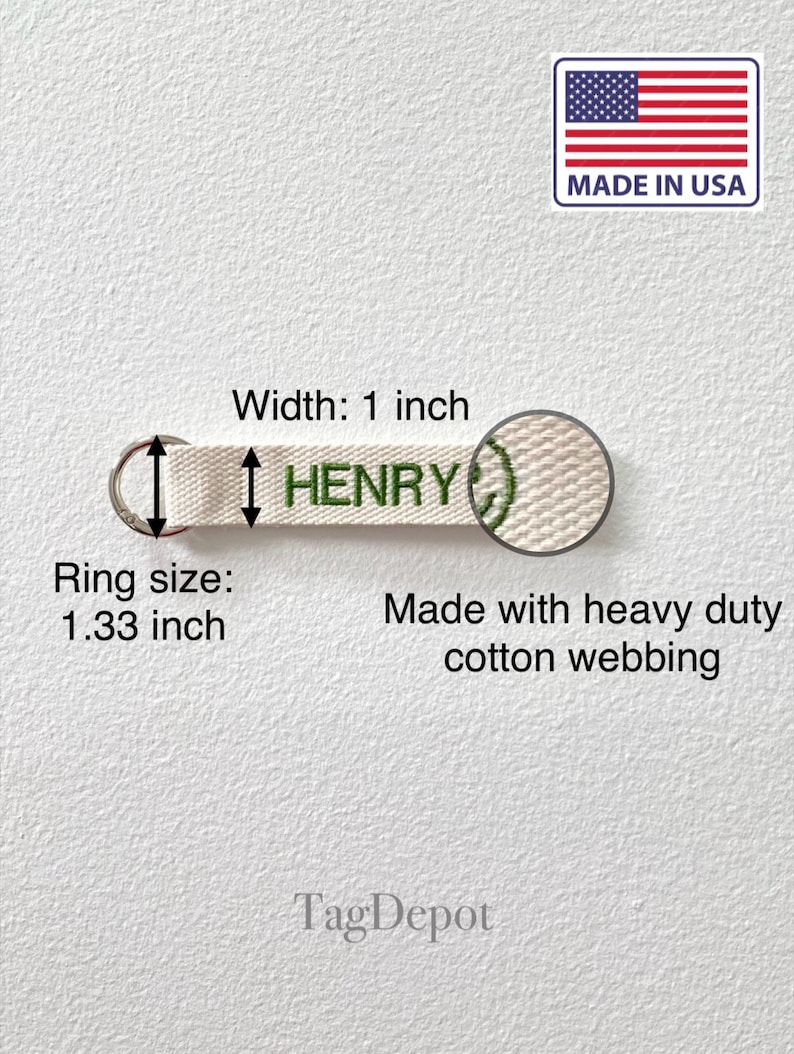 Personalized Name Tag, Embroidery Name Tag, Initial Embroidery Key ...