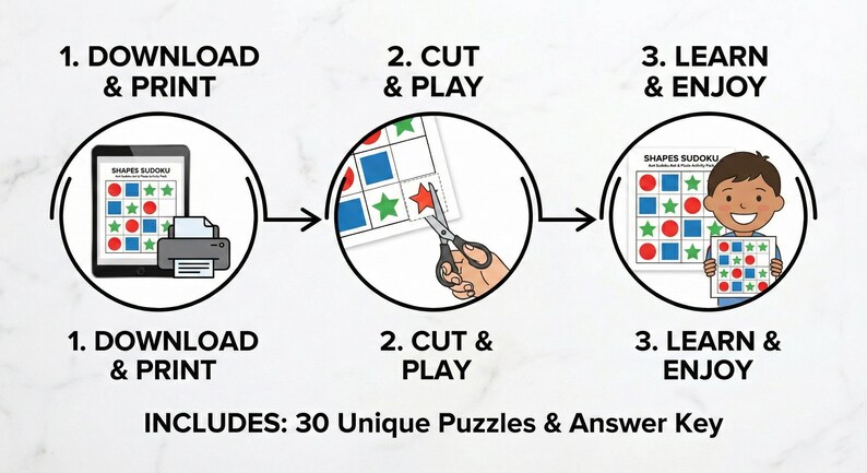 Cut and Paste Sudoku for Kids | Montessori Logic Puzzles | Preschool ...