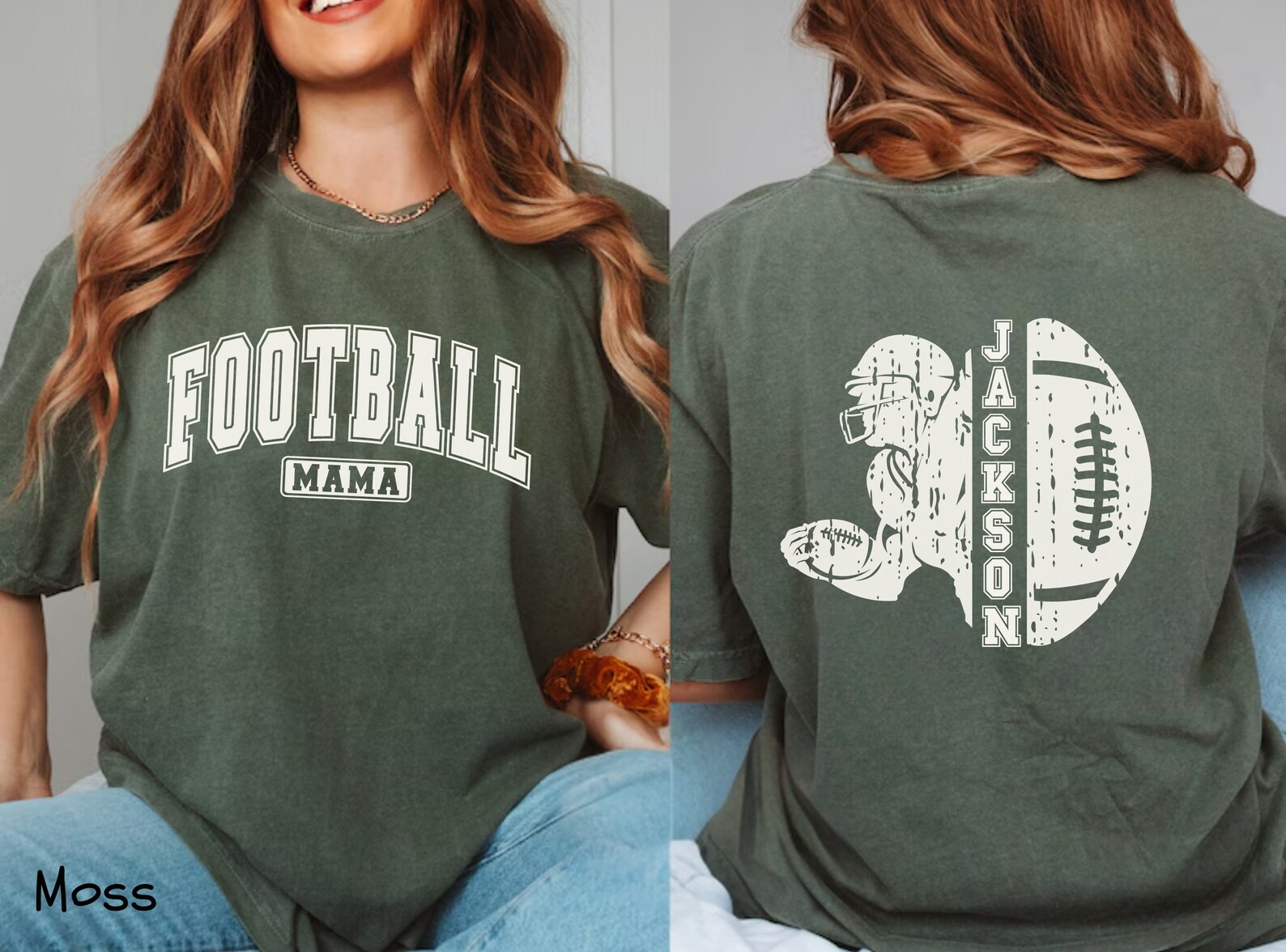 Custom Football Mom Shirt With Kids Name & Jersey Number, Cute Football ...