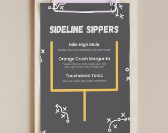 Football-themed 01 Digital Cocktail Menu Template | Editable Game Day ...