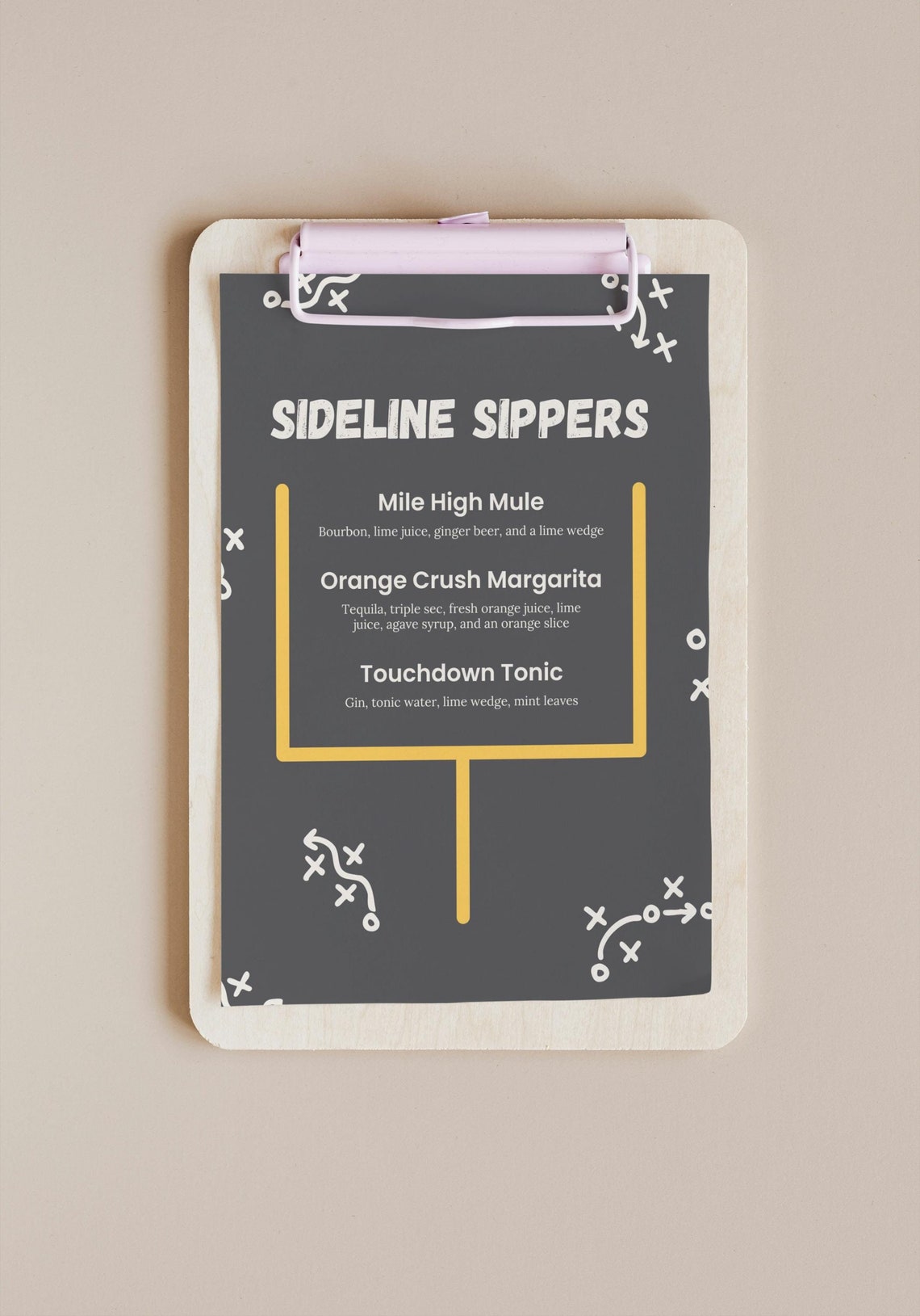 Football-themed 01 Digital Cocktail Menu Template | Editable Game Day ...