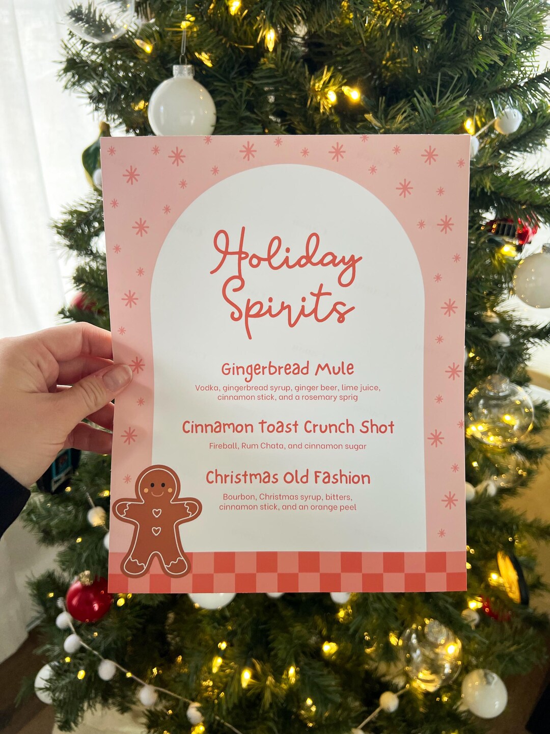 Gingerbread Themed Christmas Bar Sign | Editable Menu | Customizable ...