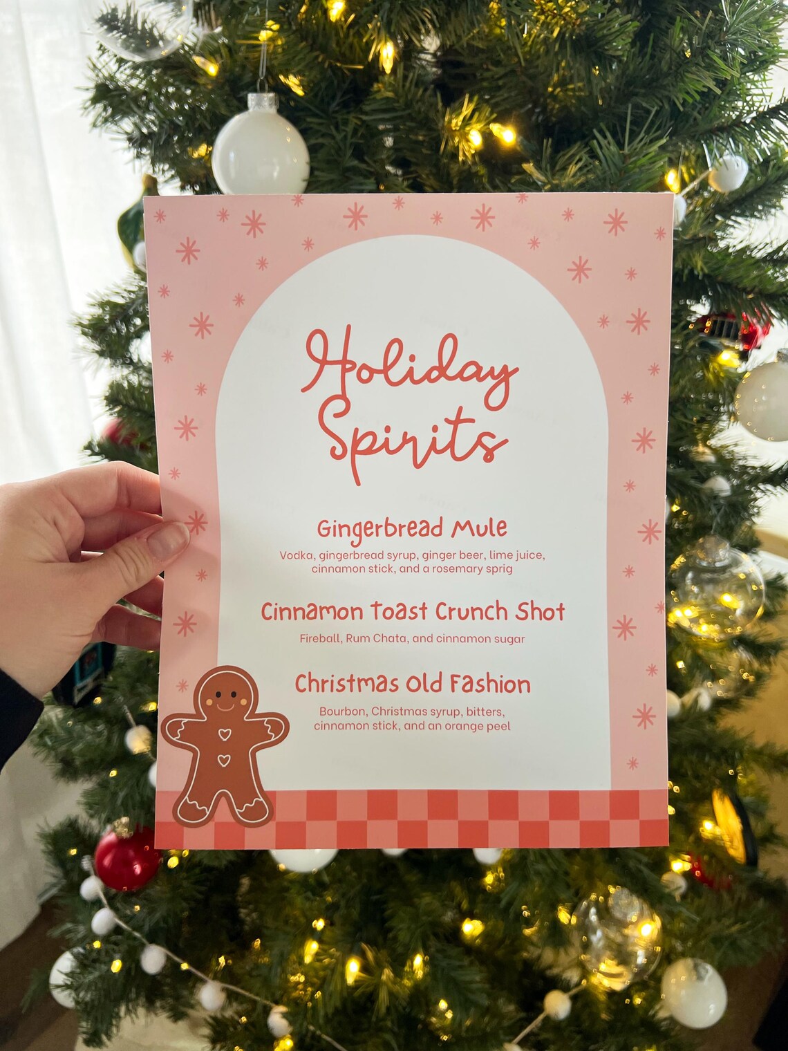 Gingerbread Themed Christmas Bar Sign | Editable Menu | Customizable ...