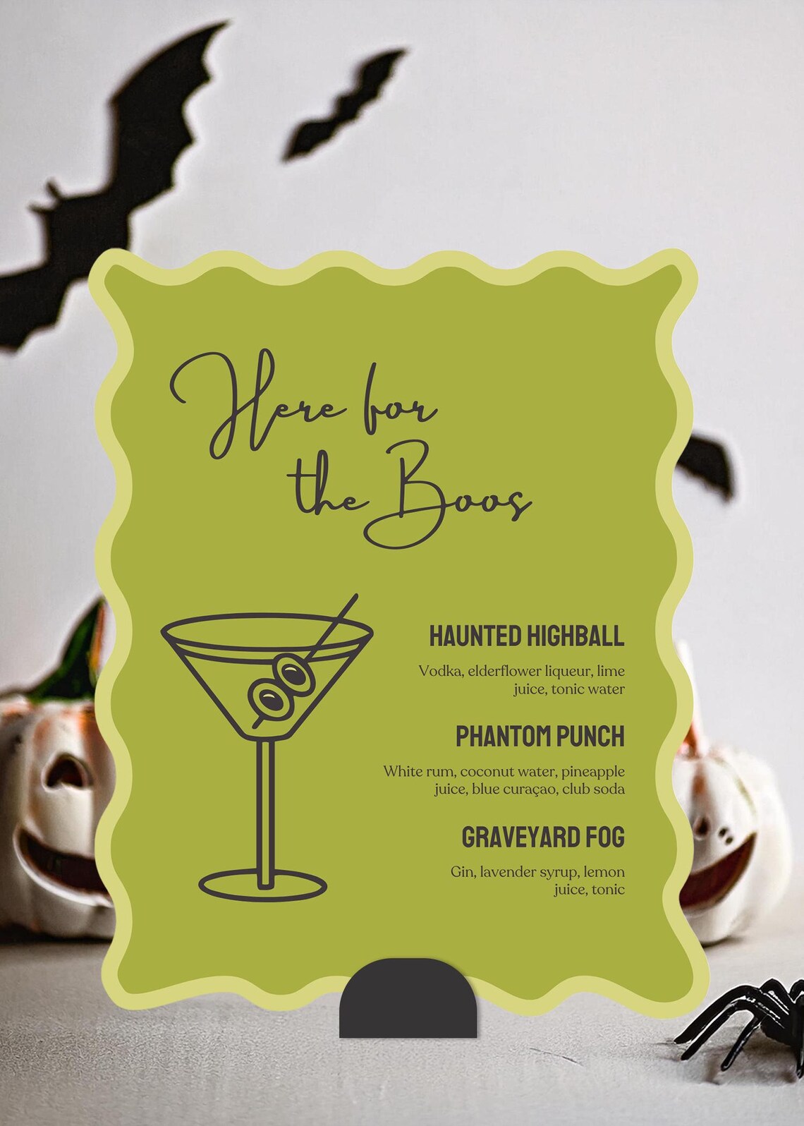 Halloween Boos Bar Sign Template, Halloween Theme Party, Editable ...