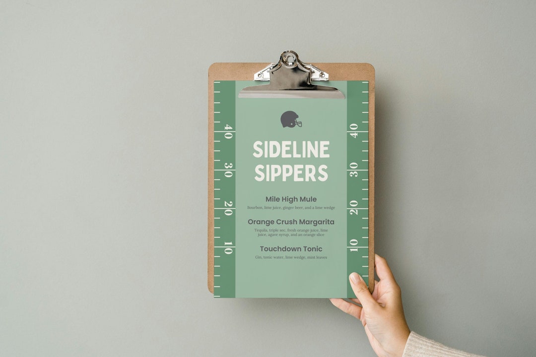 Football-themed 03 Digital Cocktail Menu Template | Editable Game Day ...