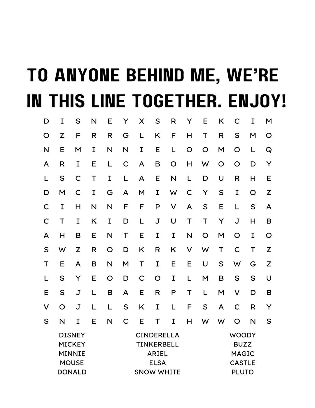 Interactive Disneyland Park Wordsearch SVG, PNG Clean and Dirty Options ...