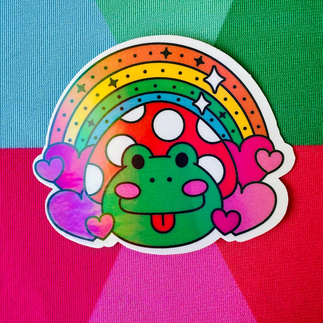 Feeling Froggy (holographic) - Vinyl Sticker - Etsy