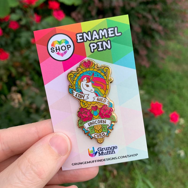 Unicorn Enamel Pin - Etsy
