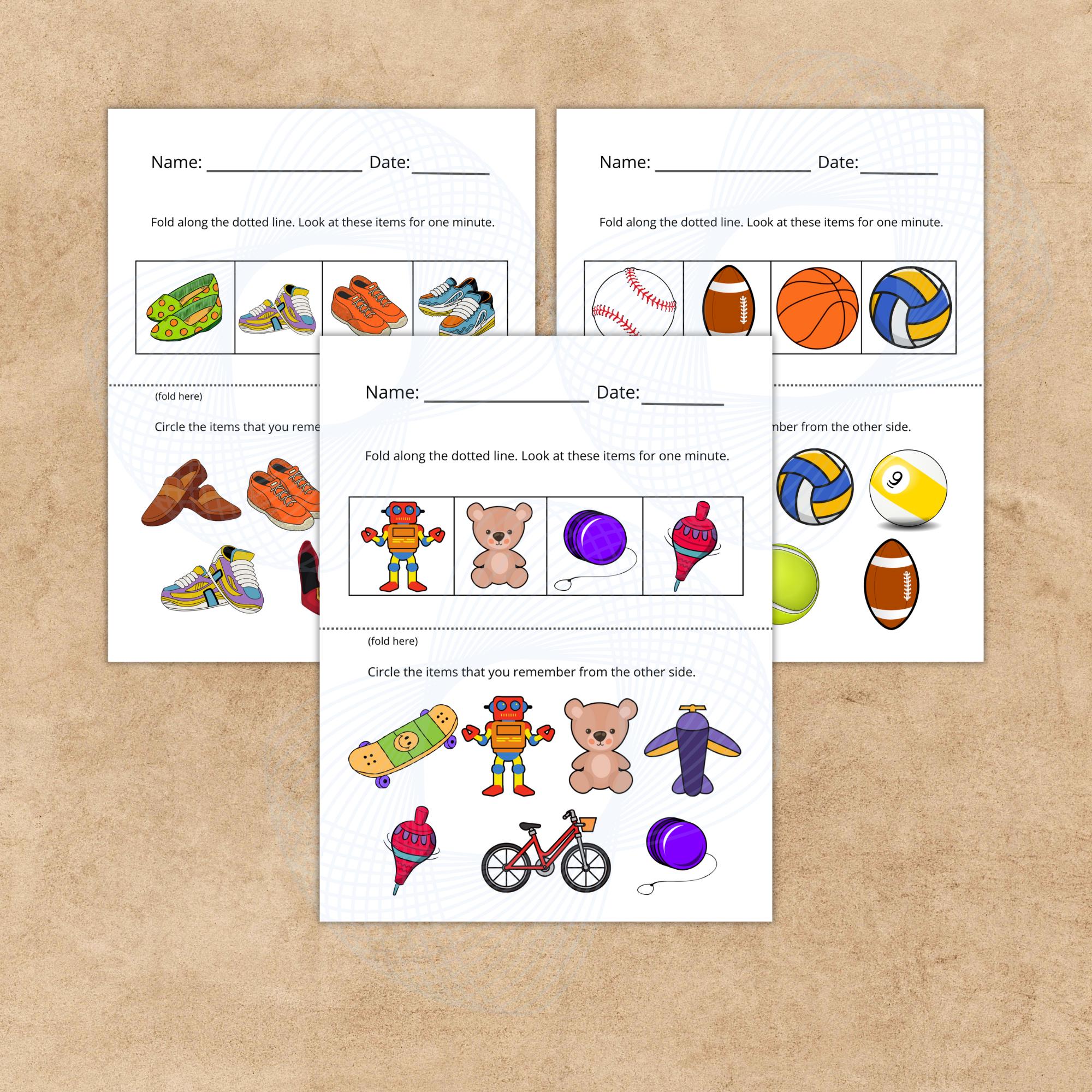 Memory Exercise Worksheet Dementia Activities Cognitive Exercise Memory ...