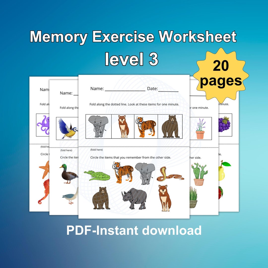 Memory Exercise Worksheet Dementia Activities Cognitive Exercise Memory ...