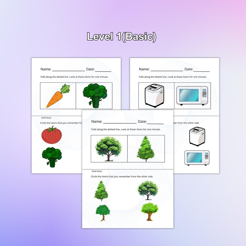 Memory Exercise Worksheet Bundle Dementia Activities Cognitive ...