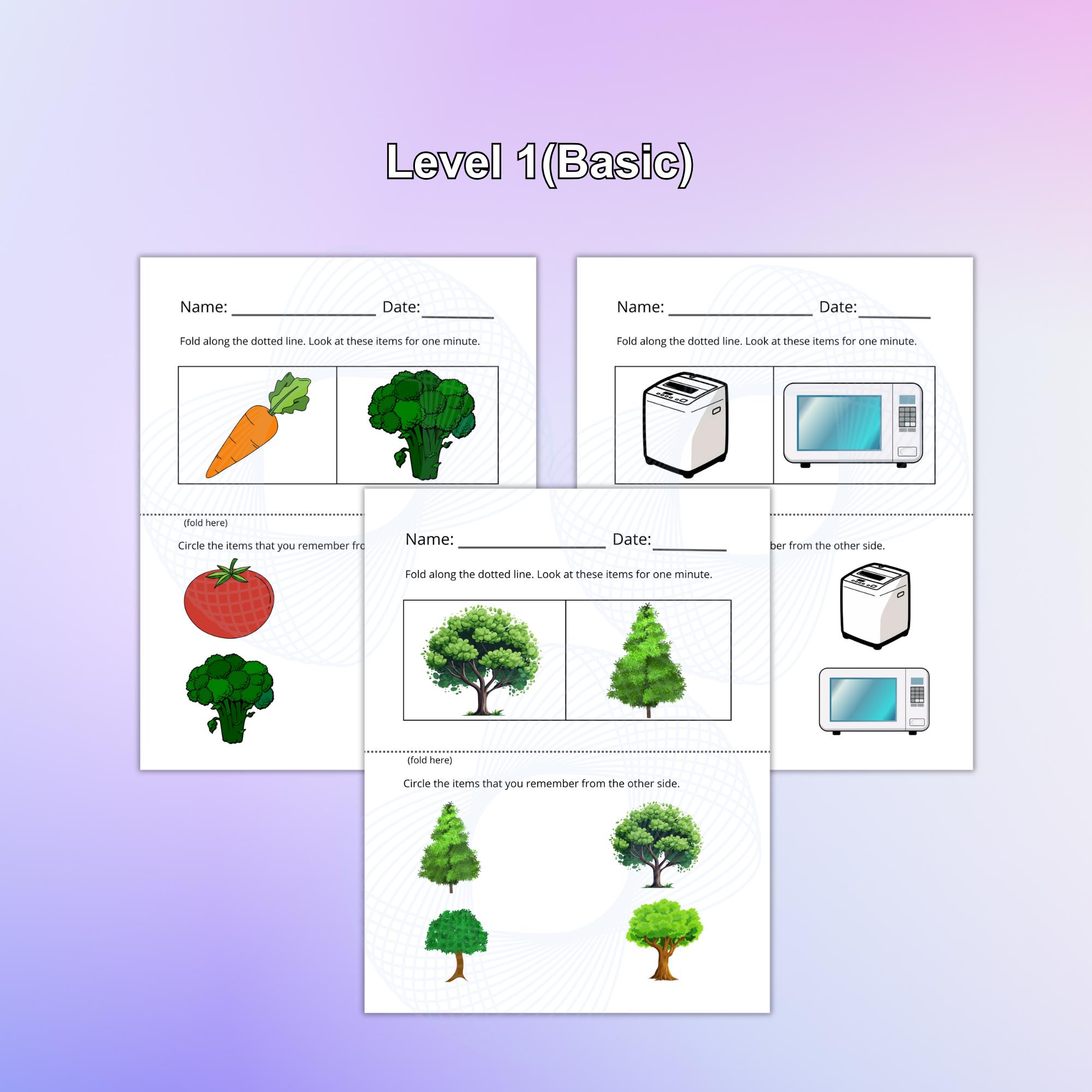 Memory Exercise Worksheet Bundle Dementia Activities Cognitive ...