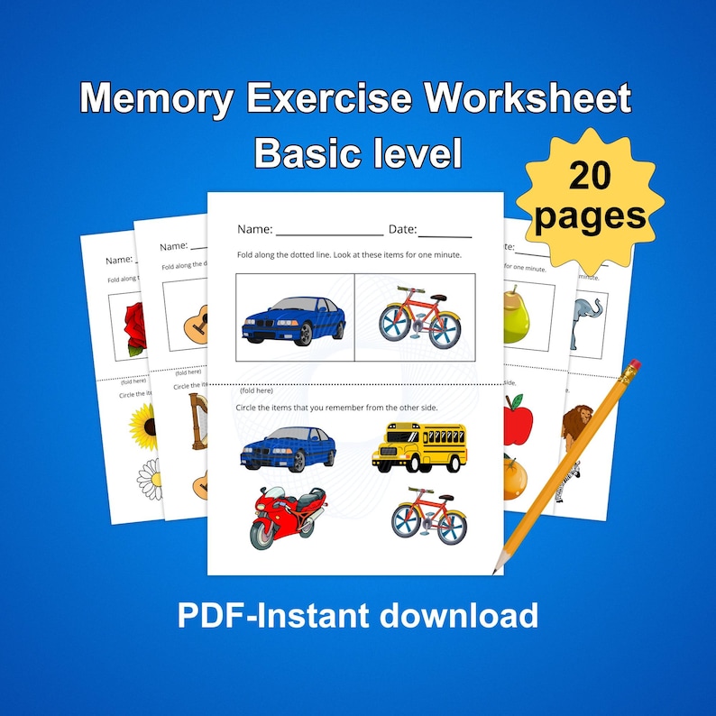 Memory Exercise Worksheet Dementia Activities Cognitive Worksheets ...