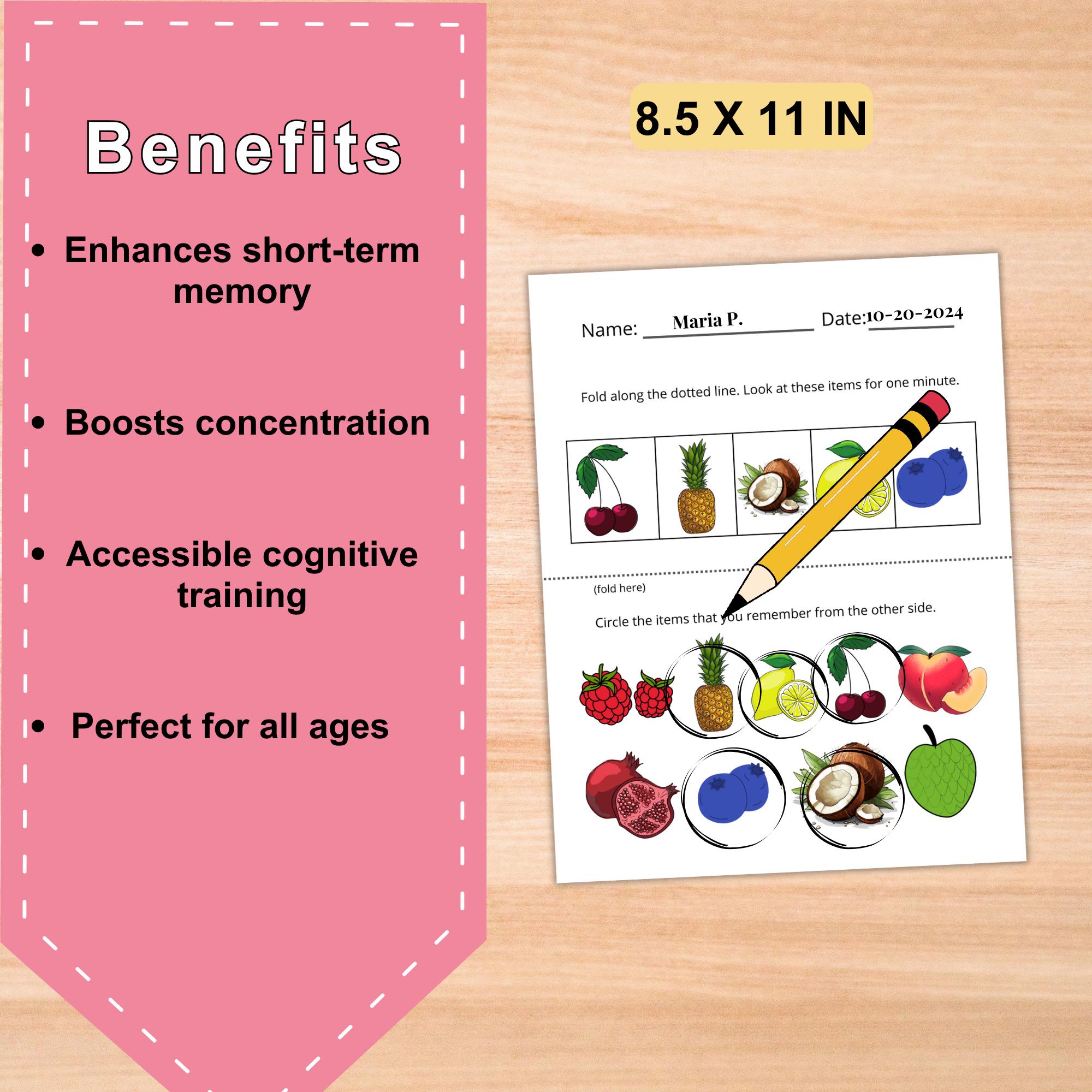 Memory Exercise Worksheet Level Third Alzheimer Family Game Night ...