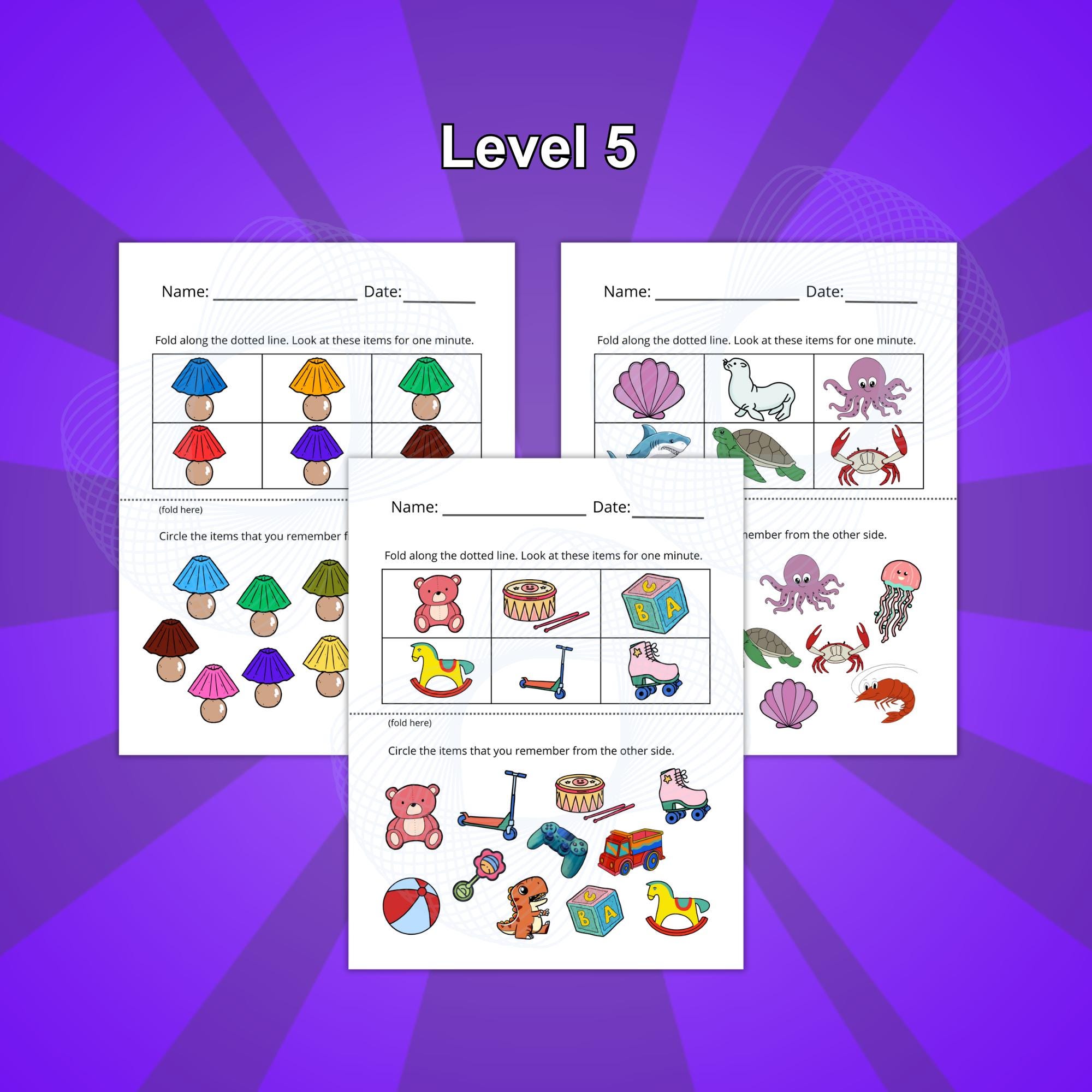 Memory Exercise Worksheet Bundle Dementia Activities Cognitive ...
