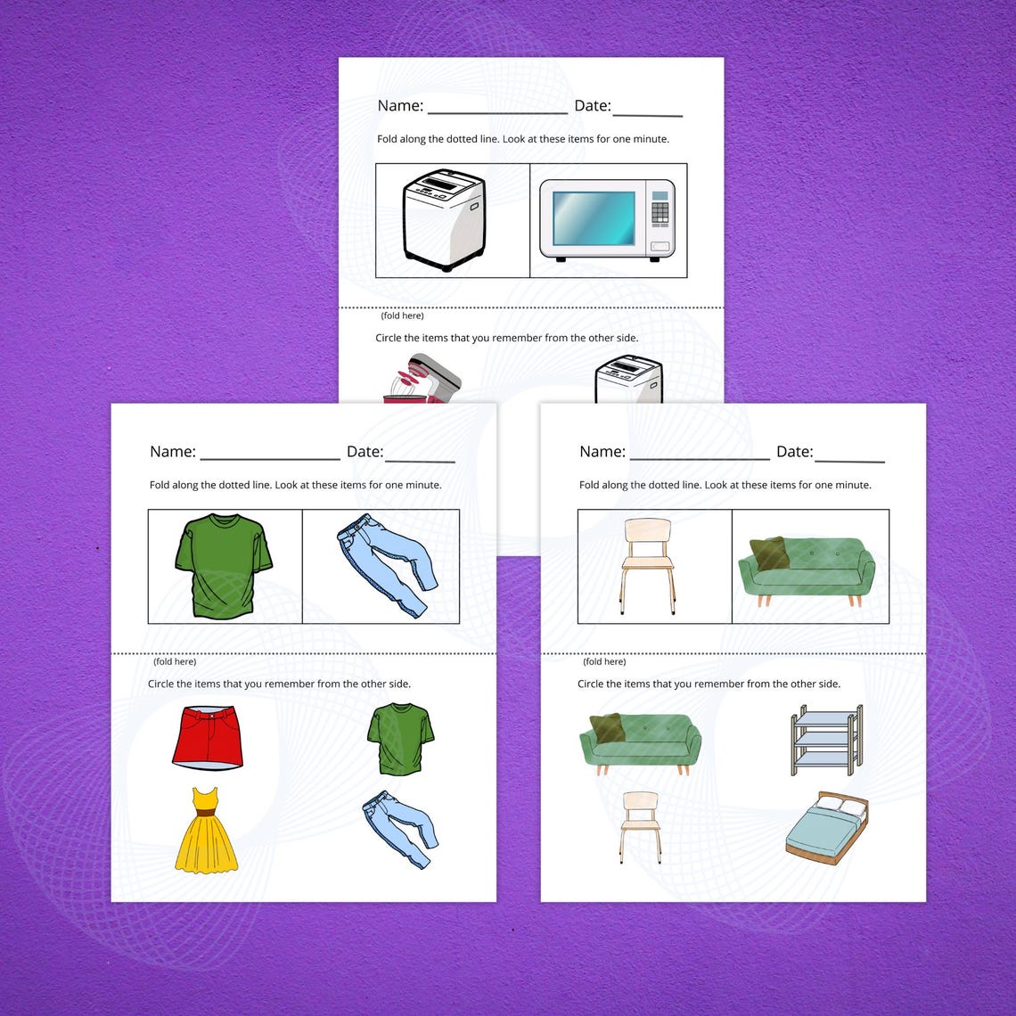 Memory Exercise Worksheet Dementia Activities Cognitive Worksheets ...