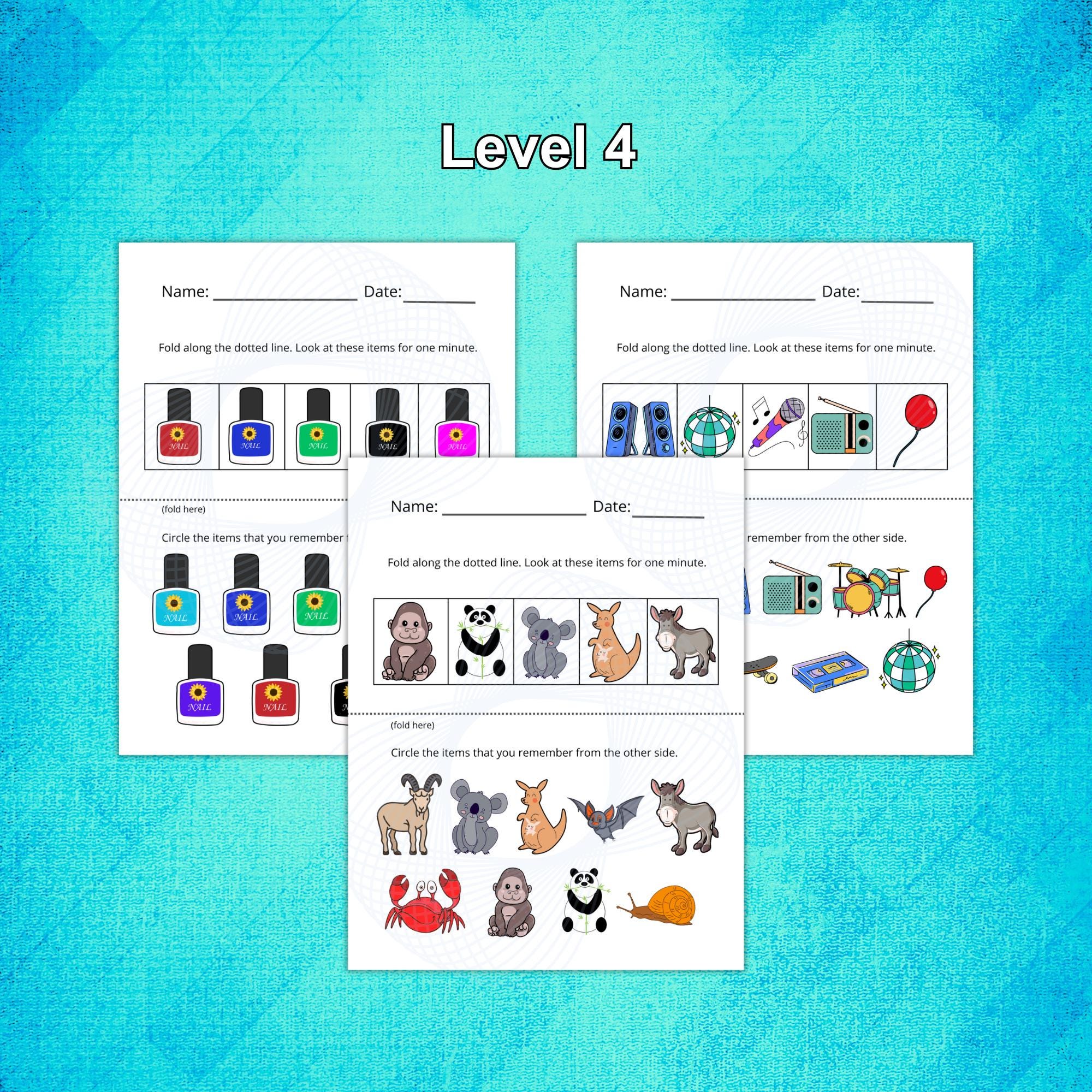 Memory Exercise Worksheet Bundle Dementia Activities Cognitive ...