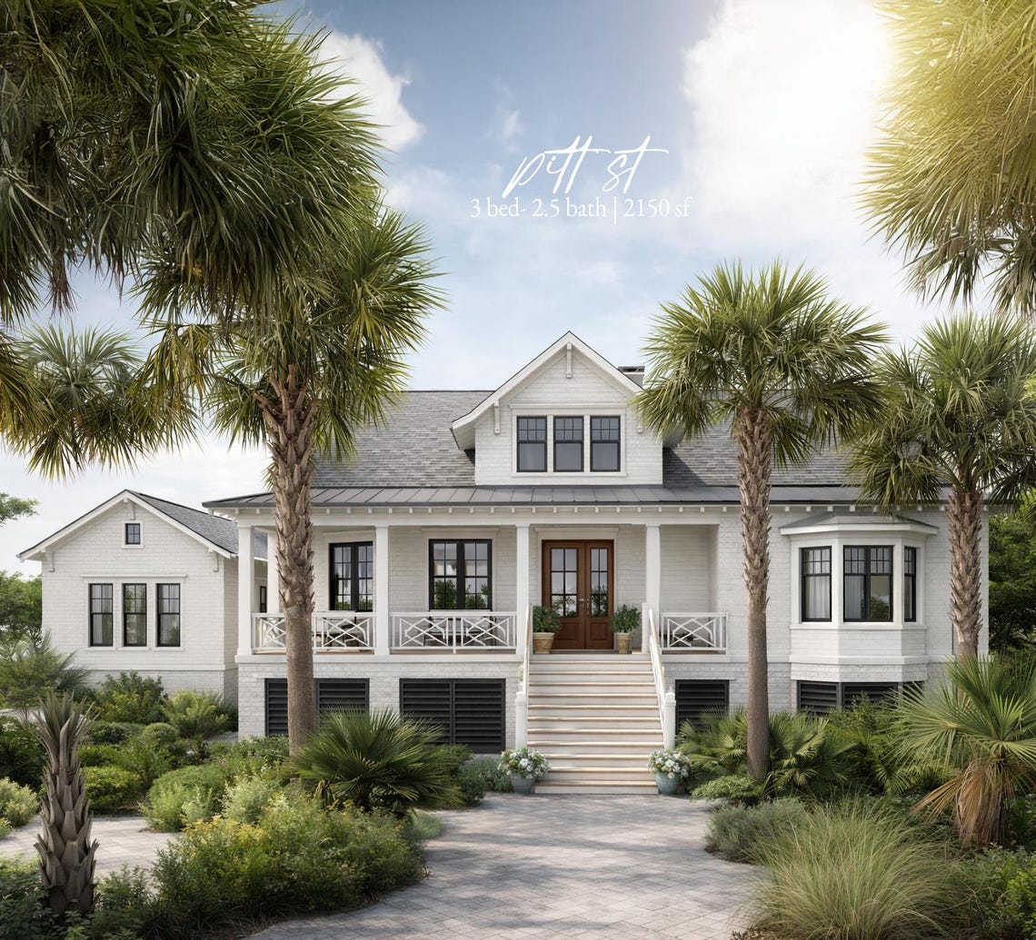 Raised Coastal Cottage House Plan 2150 Sq Ft – 3 Bed 2.5 Bath – 2 Car ...