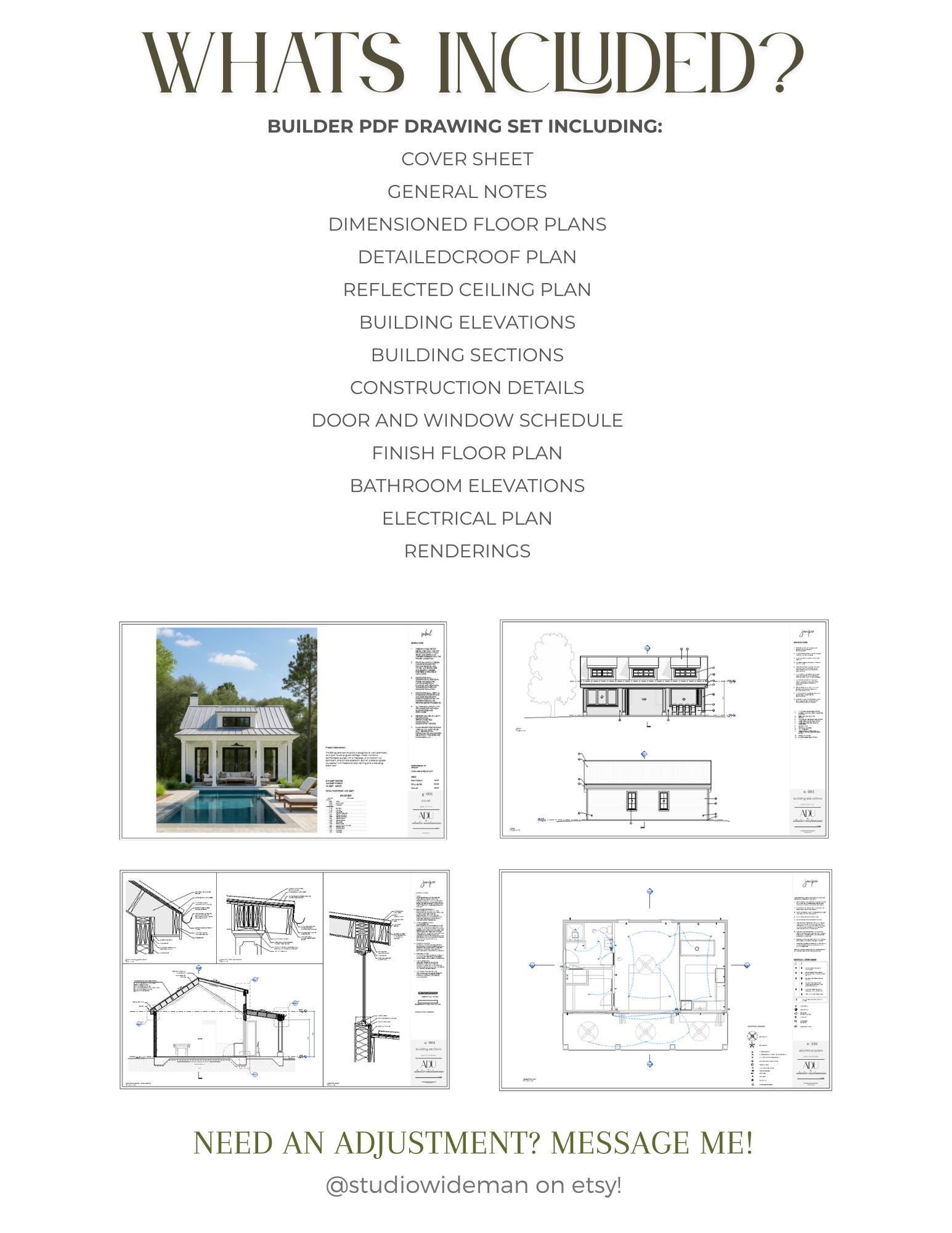 Coastal Cottage Pool House ADU –514 SF Southern Guest House 1 Bed 1 ...