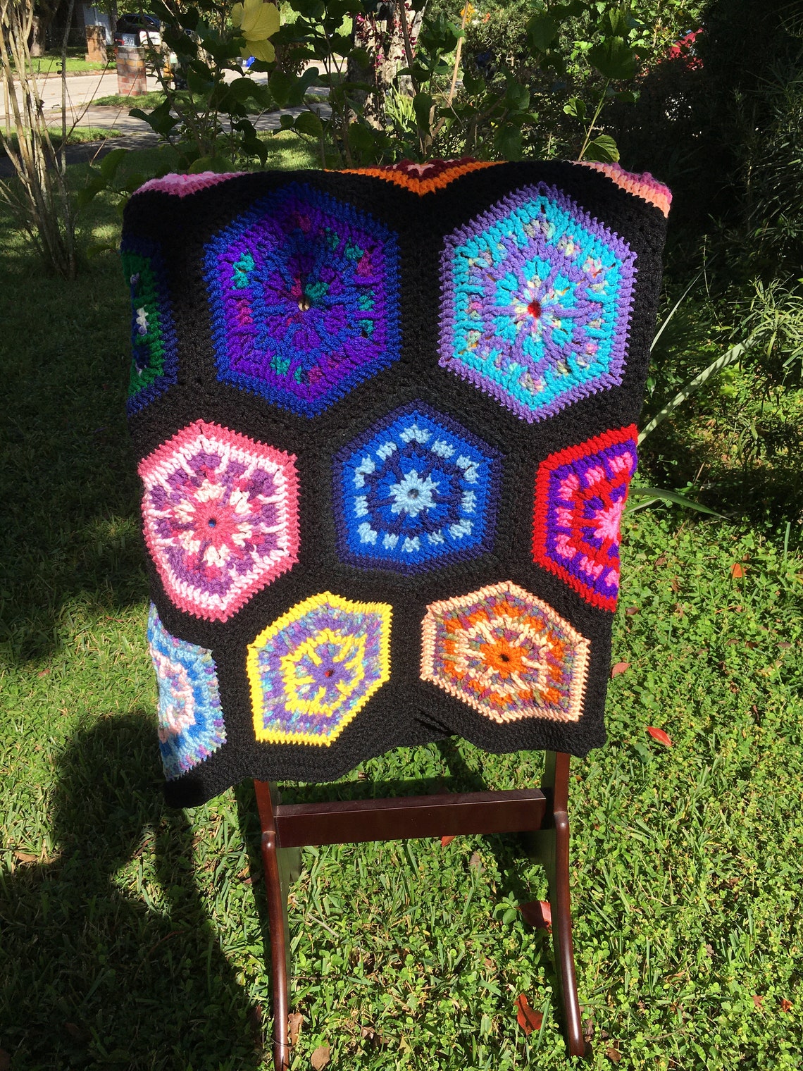 Cathedral Windows Afghan - Etsy