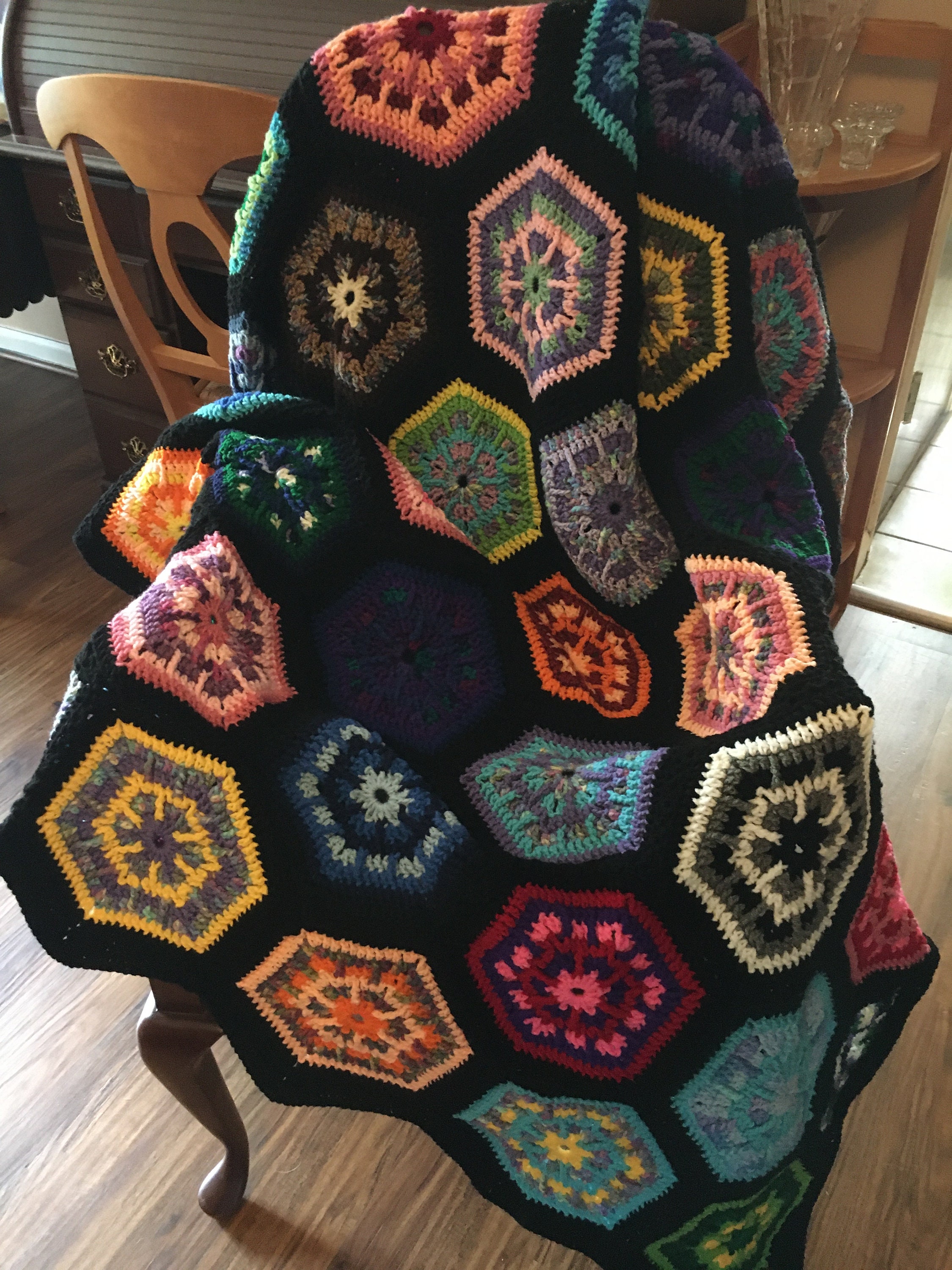 Cathedral Windows Afghan - Etsy