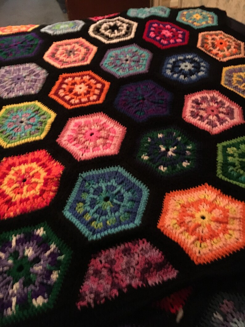 Cathedral Windows Afghan - Etsy