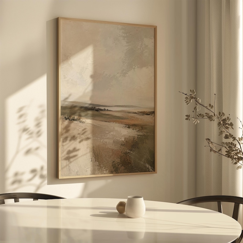 Wabi Sabi Wall Art, Large Neutral Abstract Painting, Japandi Horizon ...