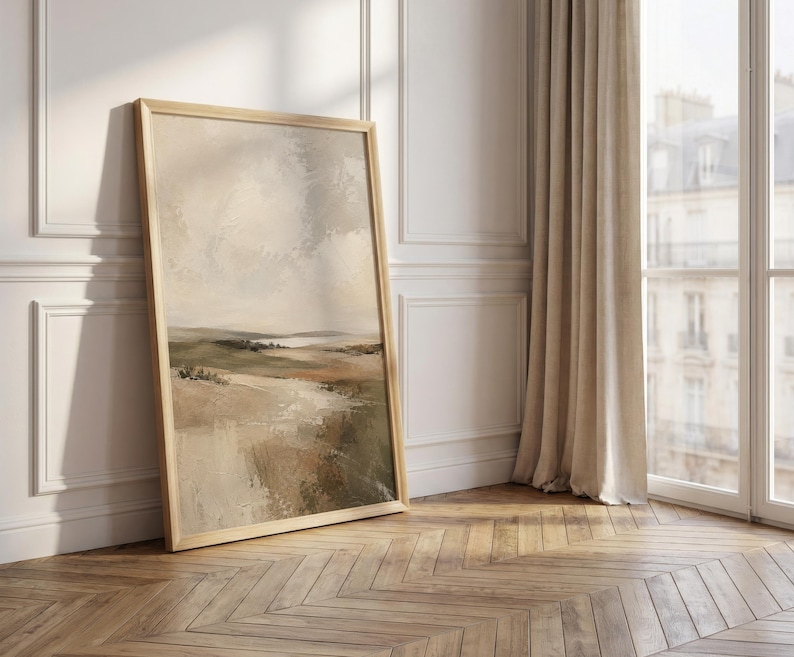Wabi Sabi Wall Art, Large Neutral Abstract Painting, Japandi Horizon ...