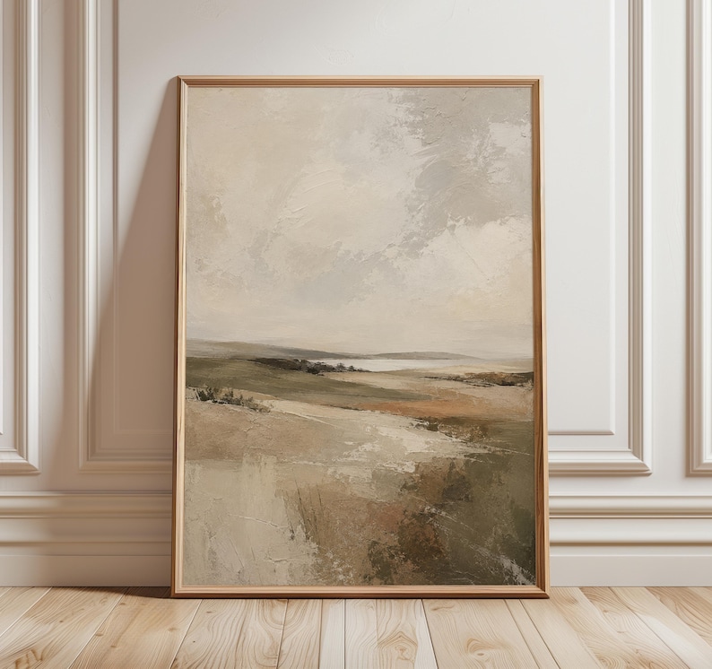 Wabi Sabi Wall Art, Large Neutral Abstract Painting, Japandi Horizon ...