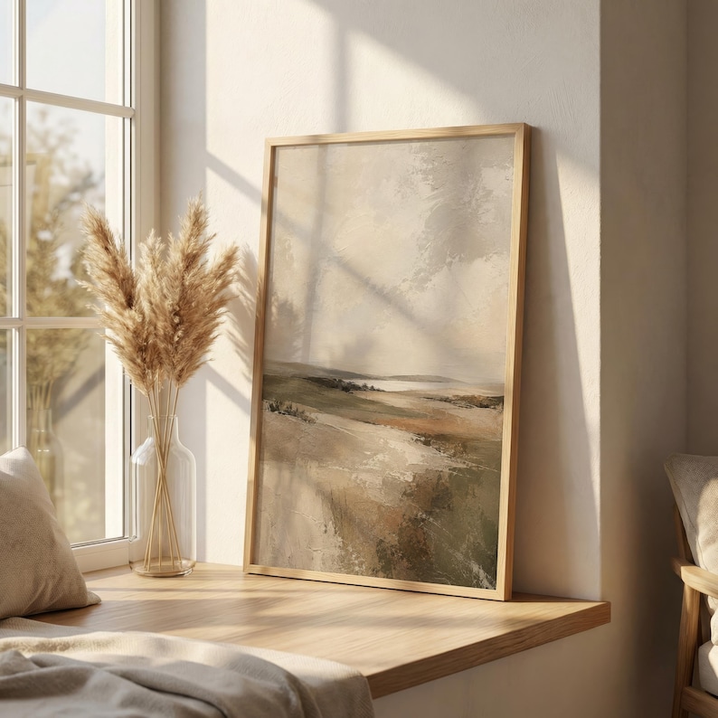 Wabi Sabi Wall Art, Large Neutral Abstract Painting, Japandi Horizon ...
