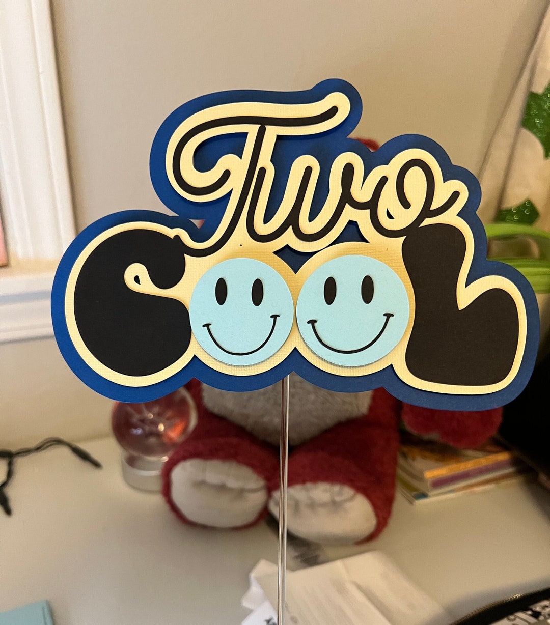 Two Cool Birthday Cake Topper - Etsy