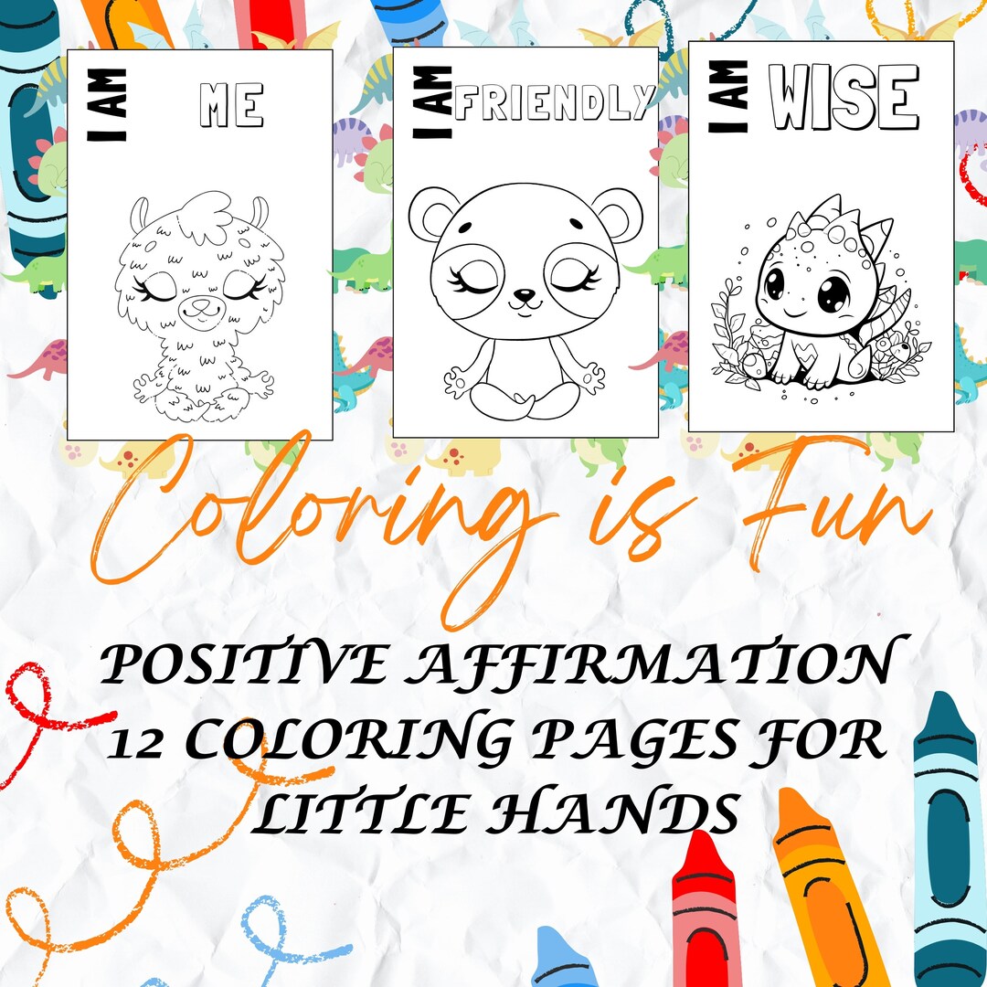 Positive Affirmation Coloring Pages, Groovy Digital Coloring Pages ...