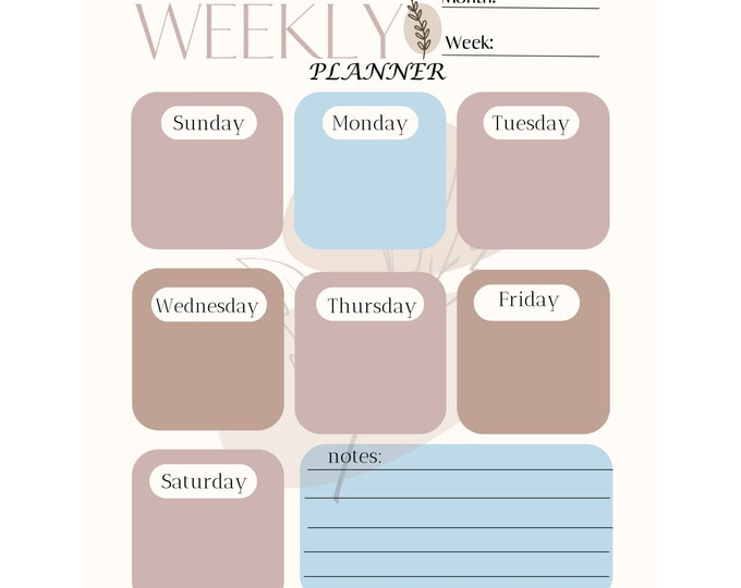 Editable Weekly Planner | Printable, Digital | Weekly Planner PDF ...