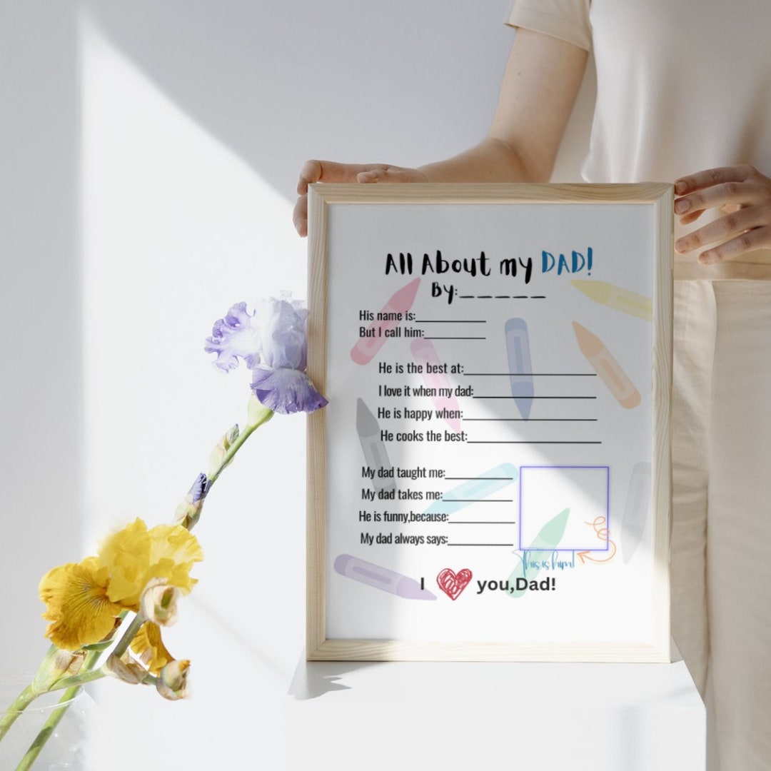 All About My Dad Printable, Fathers Day Gift From Kids Interview, Dad ...