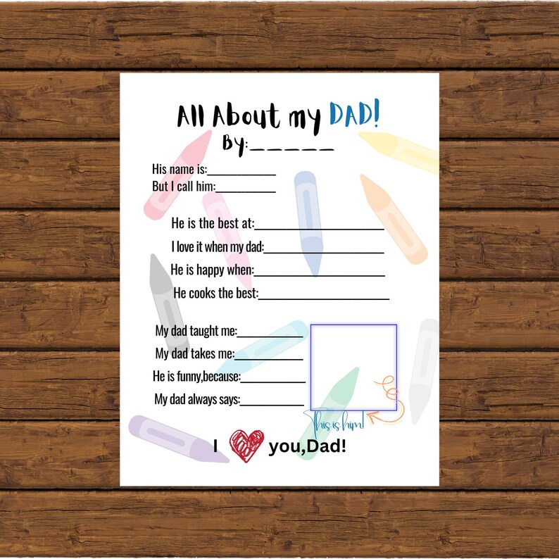 All About My Dad Printable, Fathers Day Gift From Kids Interview, Dad ...