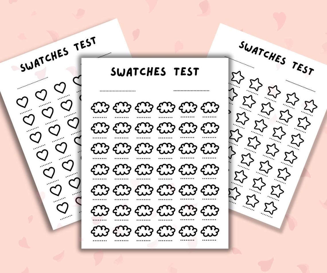 Color Swatch Chart, Marker Test Sheets (PDF) - Etsy