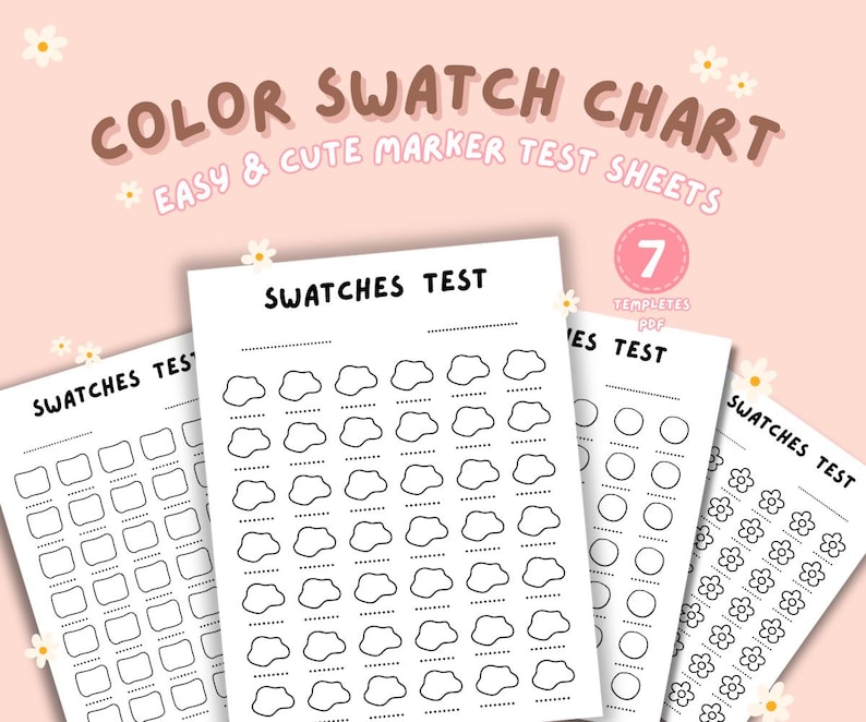 Color Swatch Chart, Marker Test Sheets (PDF) - Etsy