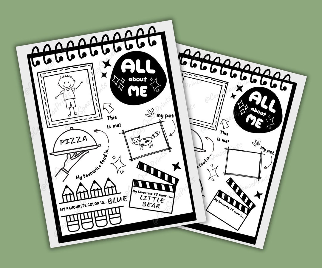 All About Me Printable Worksheet Preschool / All About Me Coloring Page ...