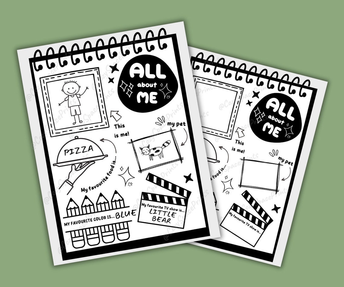 All About Me Printable Worksheet Preschool / All About Me Coloring Page ...