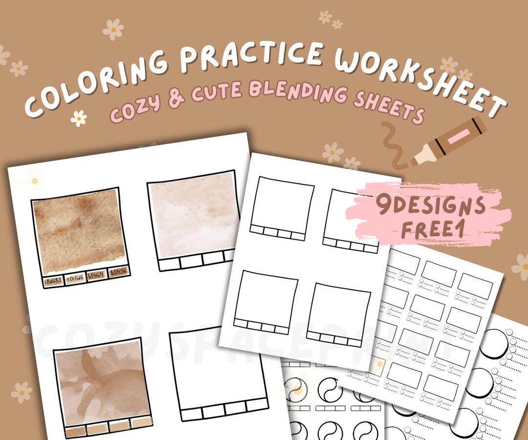 Coloring Practice Worksheet | Cozy & Cute Blending Sheets Alcohol ...
