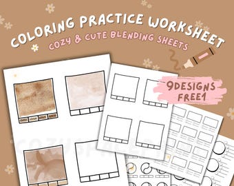 Coloring Practice Worksheet | Cozy & Cute Blending Sheets Alcohol ...