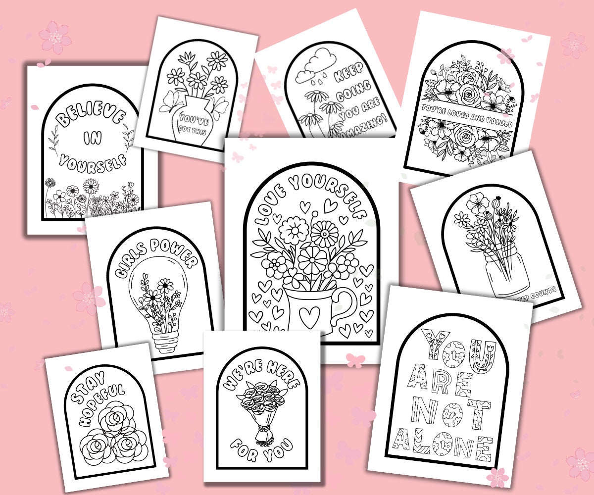 Spring Coloring Pages for Mental Health / Therapy Art and Anxiety ...