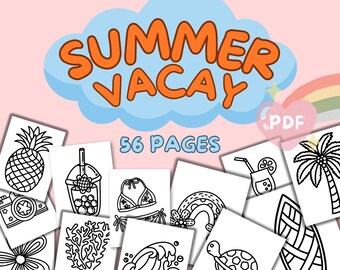 Groovy Summer Coloring Pages | 20 Printable Simple and Bold Coloring ...