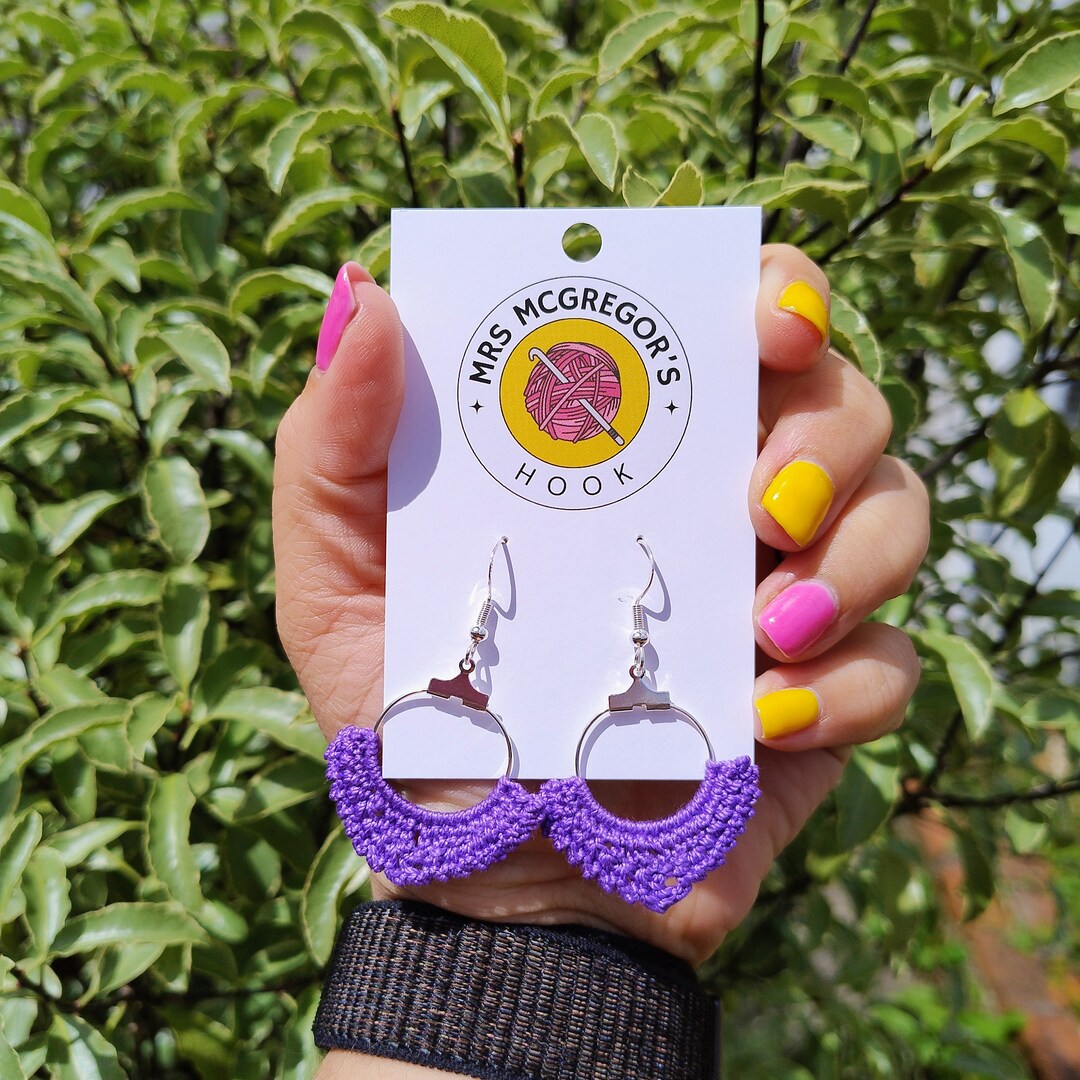 PDF Pattern Micro Crochet Hooped Earrings Geometric - Etsy