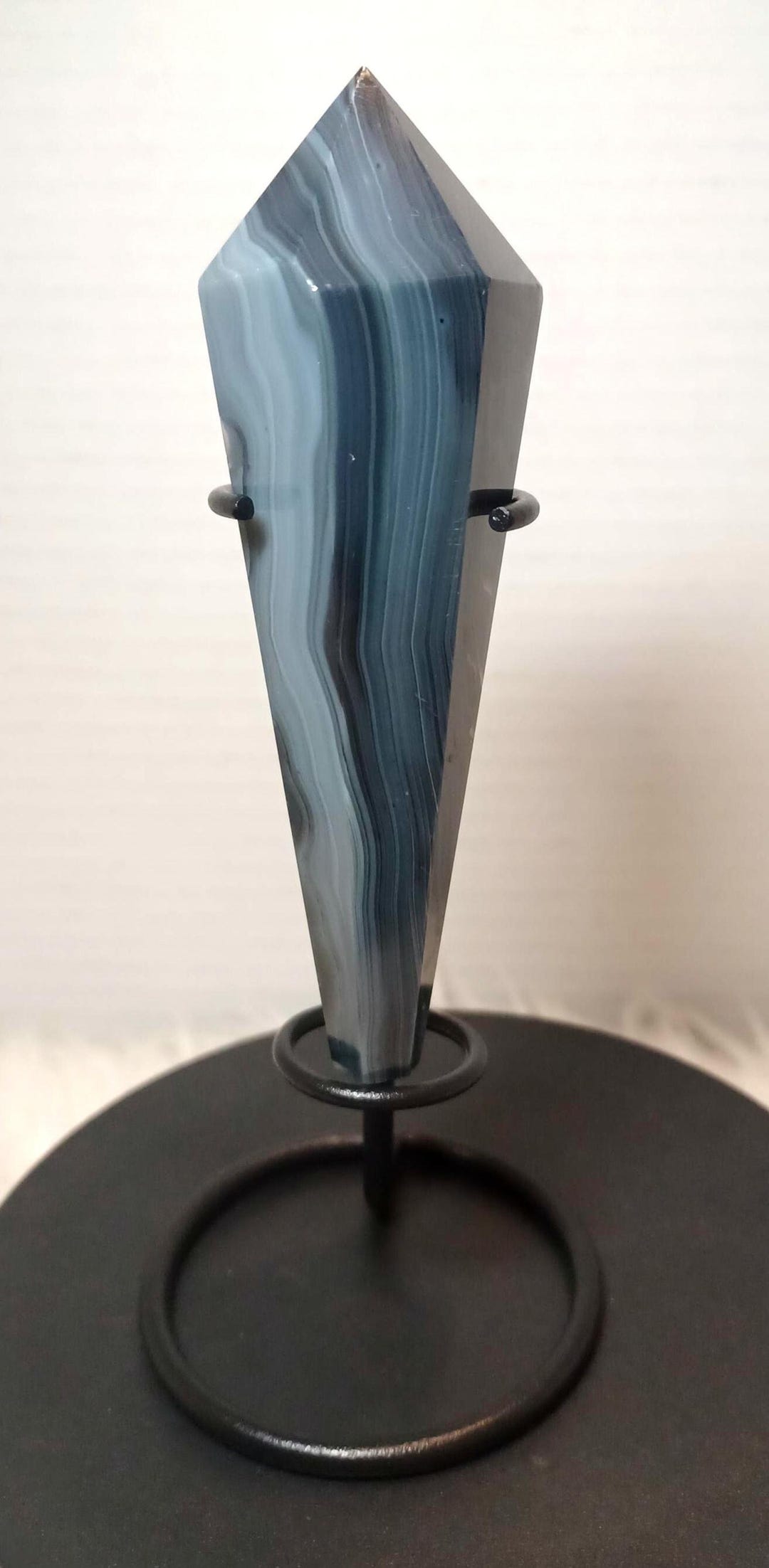 Beautiful Blue Banding Agate Wand Includes Stand - Etsy