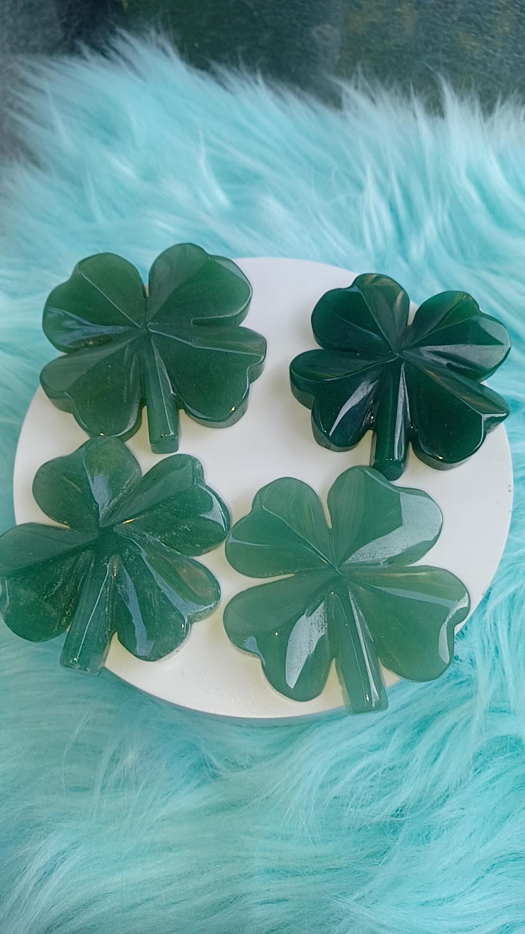 Green Aventurine Four Leaf Clover Carving - Etsy